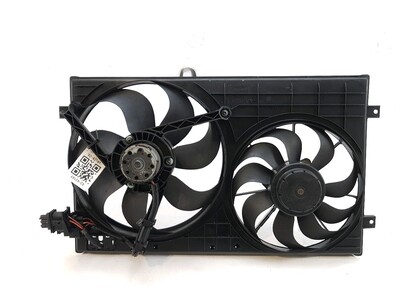 Radiator fan + mounting used - Volkswagen GOLF - 1J0959455P - GPA